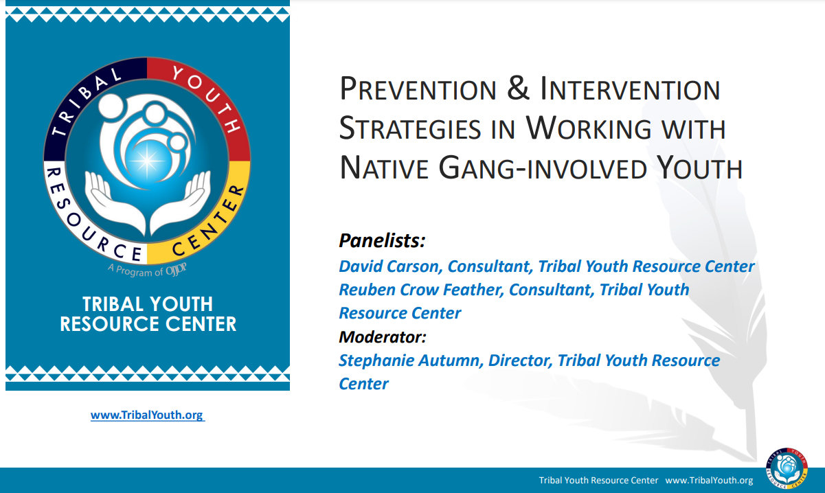 G3: Prevention & Intervention Strategies in Working with Native Gang ...